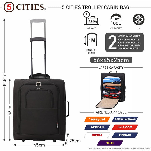5 Cities British Airways Maximum Size Bundle, 56x45x25cm Large Cabin S – Travel Luggage & Cabin Bags