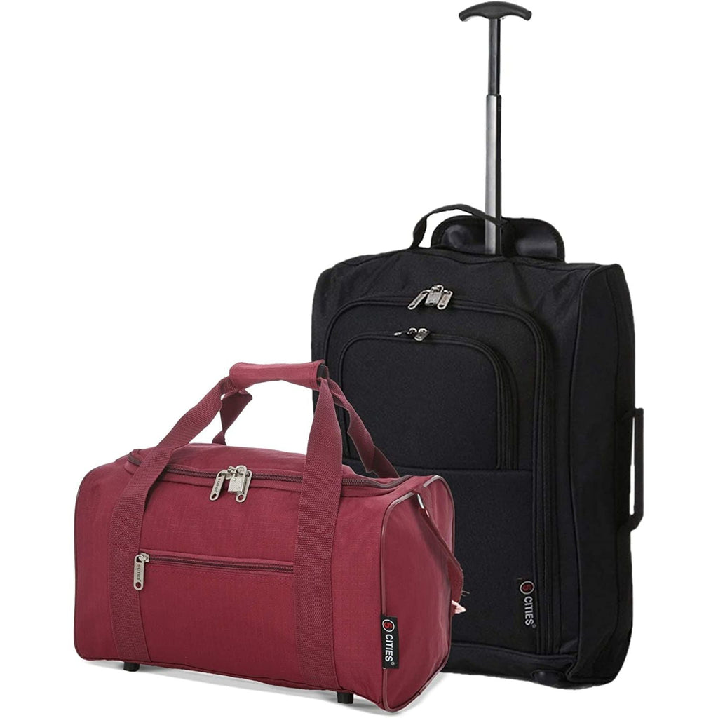 5 Cities Ryanair Luggage Bundle (55x35x20cm) Lightweight Cabin 2 Wheel ...