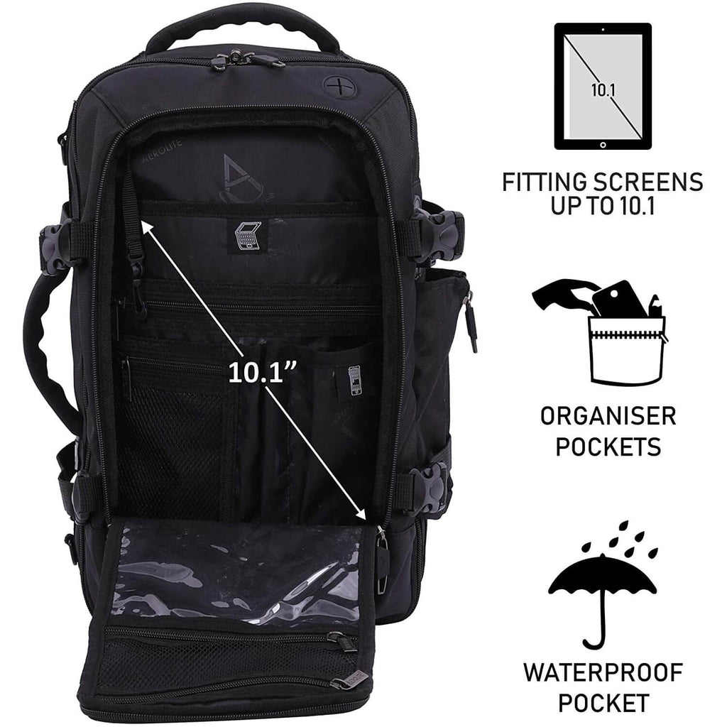 Aerolite (40x25x20cm) Ryanair Maximum Size 3 in 1 Cabin Luggage Approv ...