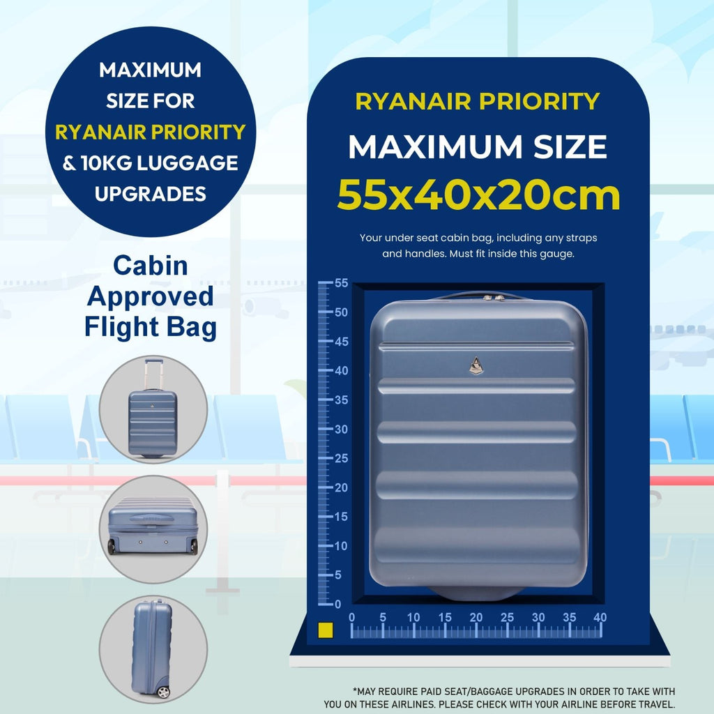 Aerolite 55x40x20-23cm Expandable Cabin Luggage | Ryanair & Wizz Air ...