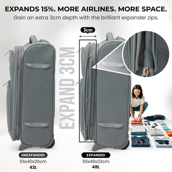 Aerolite Expandable 55x40x20cm to 55x40x23cm Ryanair Priority, Wizz Ai ...