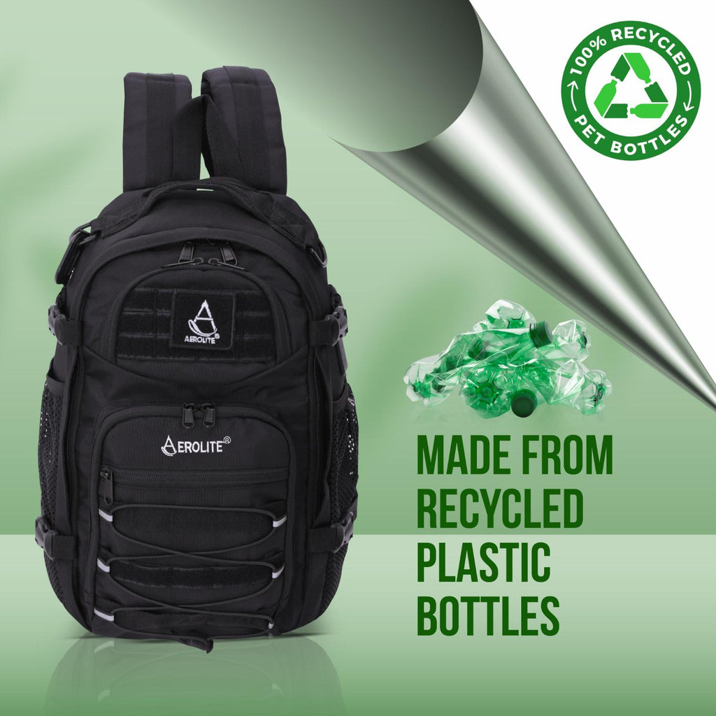 Aerolite 40x20x25 Ryanair Maximum Size Tactical Backpack Eco-Friendly ...