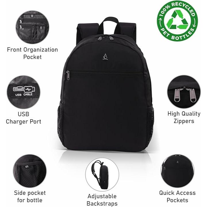 Aerolite 40x30x10 Lufthansa Maximum Size Backpack Recycled Eco-Friendl ...