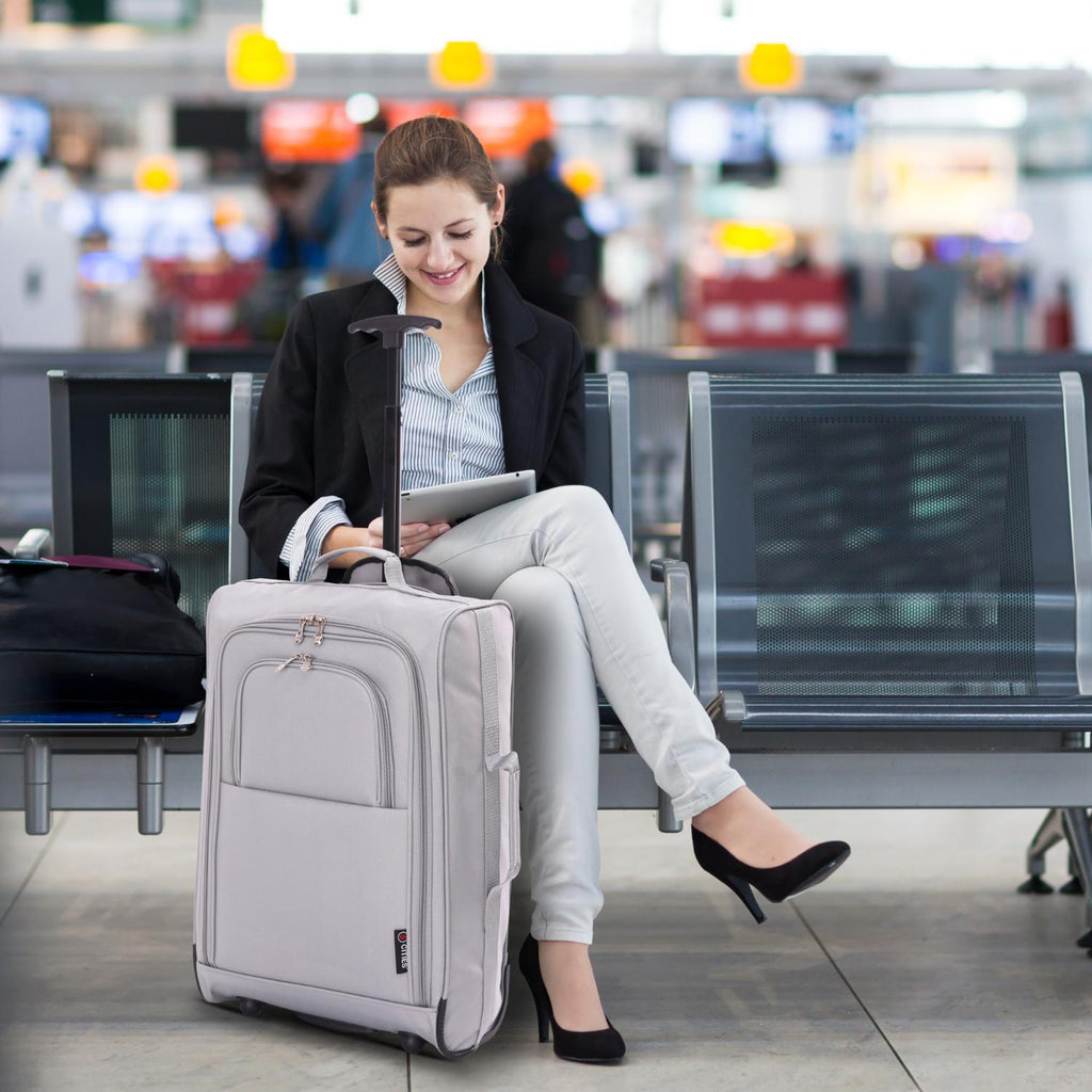 5 Cities 21" (55x35x20cm) Lightweight Cabin Hand Luggage Trolley, Fits ...