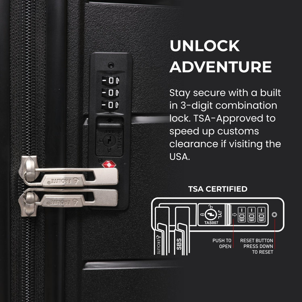 Aerolite Premium PP 4 Piece Hard Shell 4 Dual Wheel Spinner Travel Lug ...