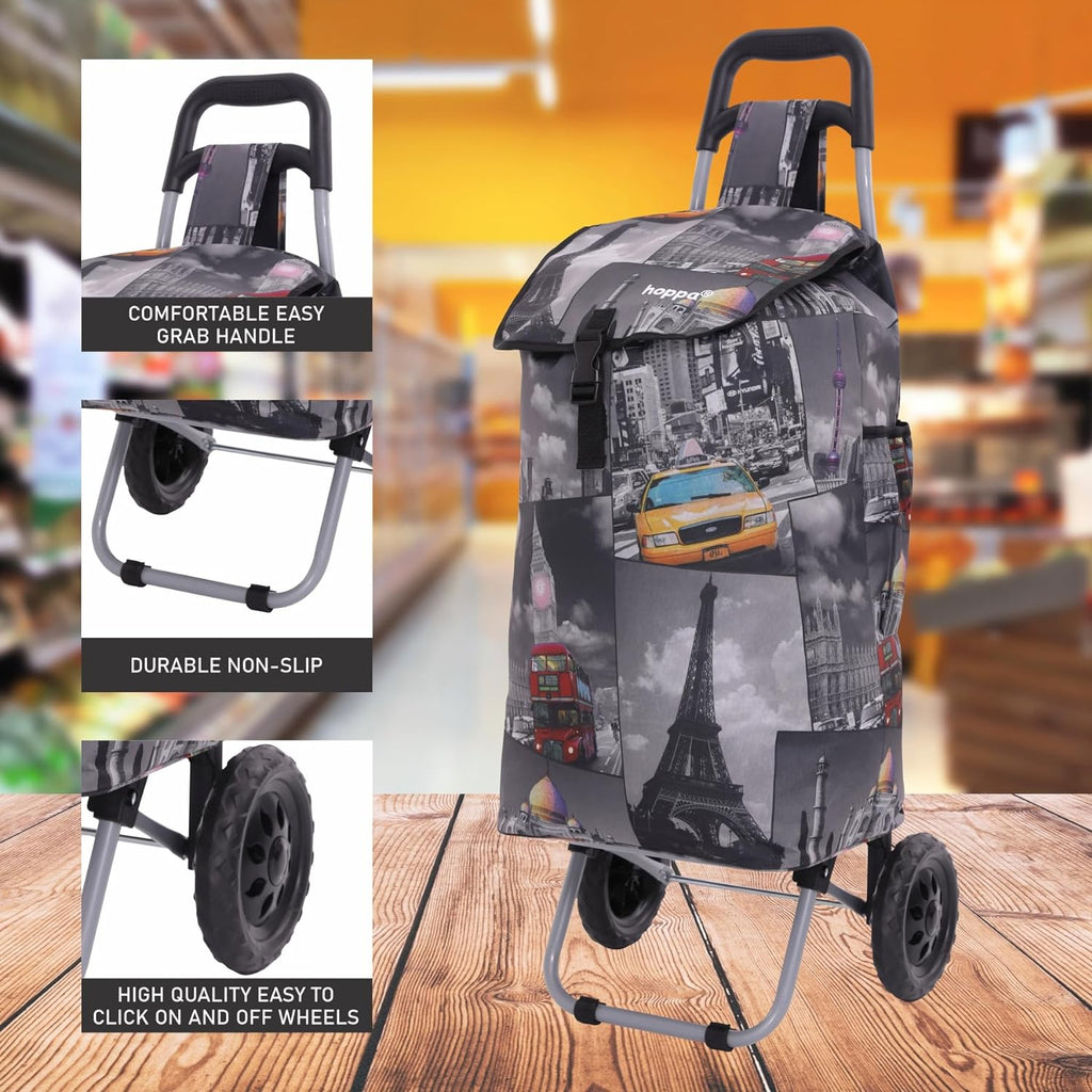 Hoppa 57Ltr Lightweight Shopping Trolley 2025 model, Hard Wearing & Fo ...