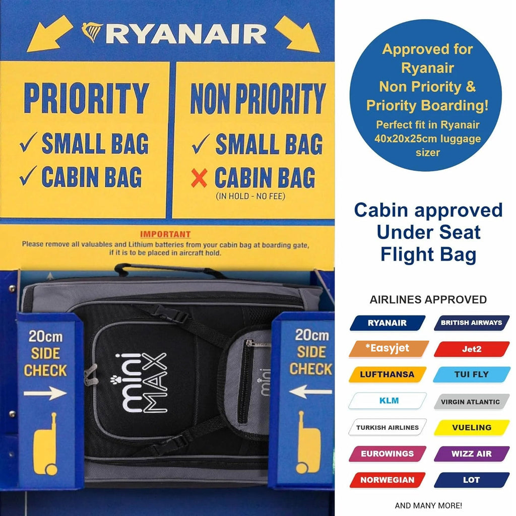 Aerolite MiniMAX 20L Ryanair 40x20x25 Maximum Size Cabin Hand Luggage ...