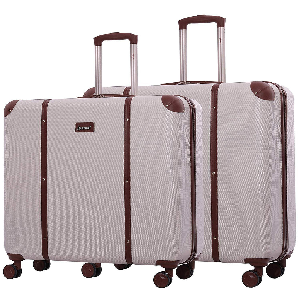 Aerolite Vintage Trunk Style Hard Shell Suitcase Luggage Set – Travel ...