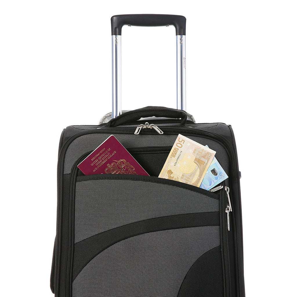 Aerolite (47x35x20cm) Lightweight Soft Shell Cabin Hand Luggage (x3 Se ...