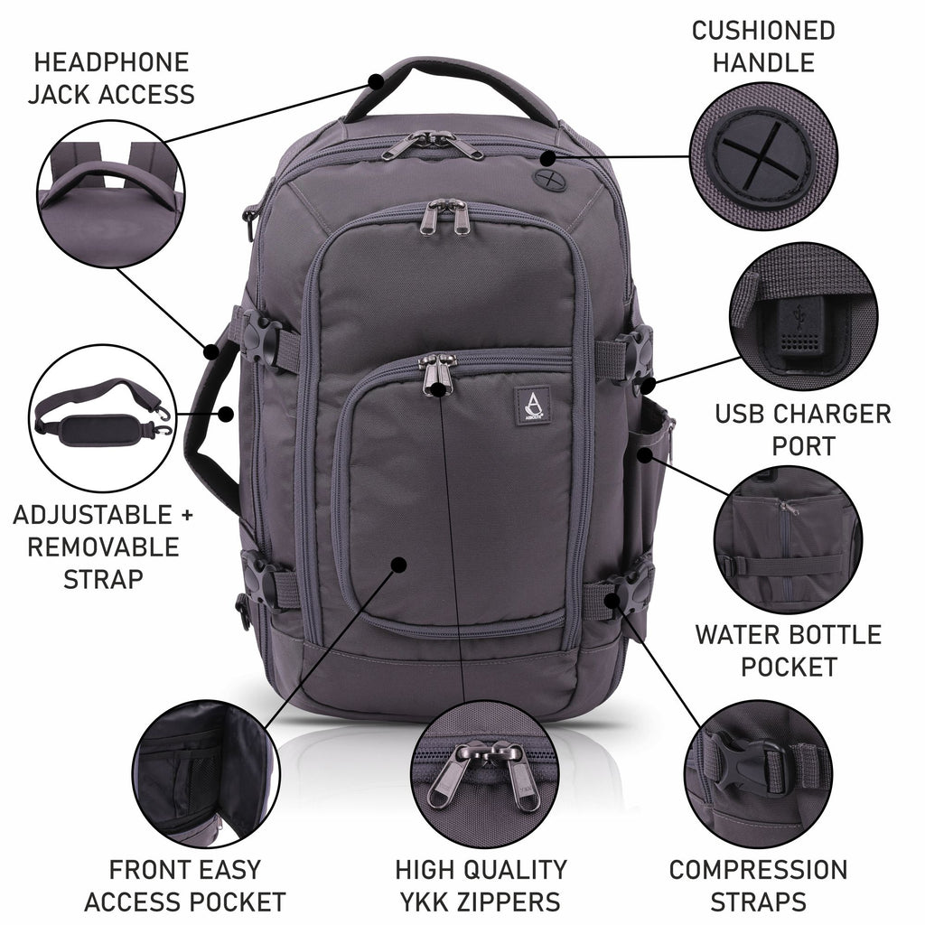 Aerolite (40x25x20cm) Ryanair Maximum Size 3 in 1 Cabin Luggage Approv ...