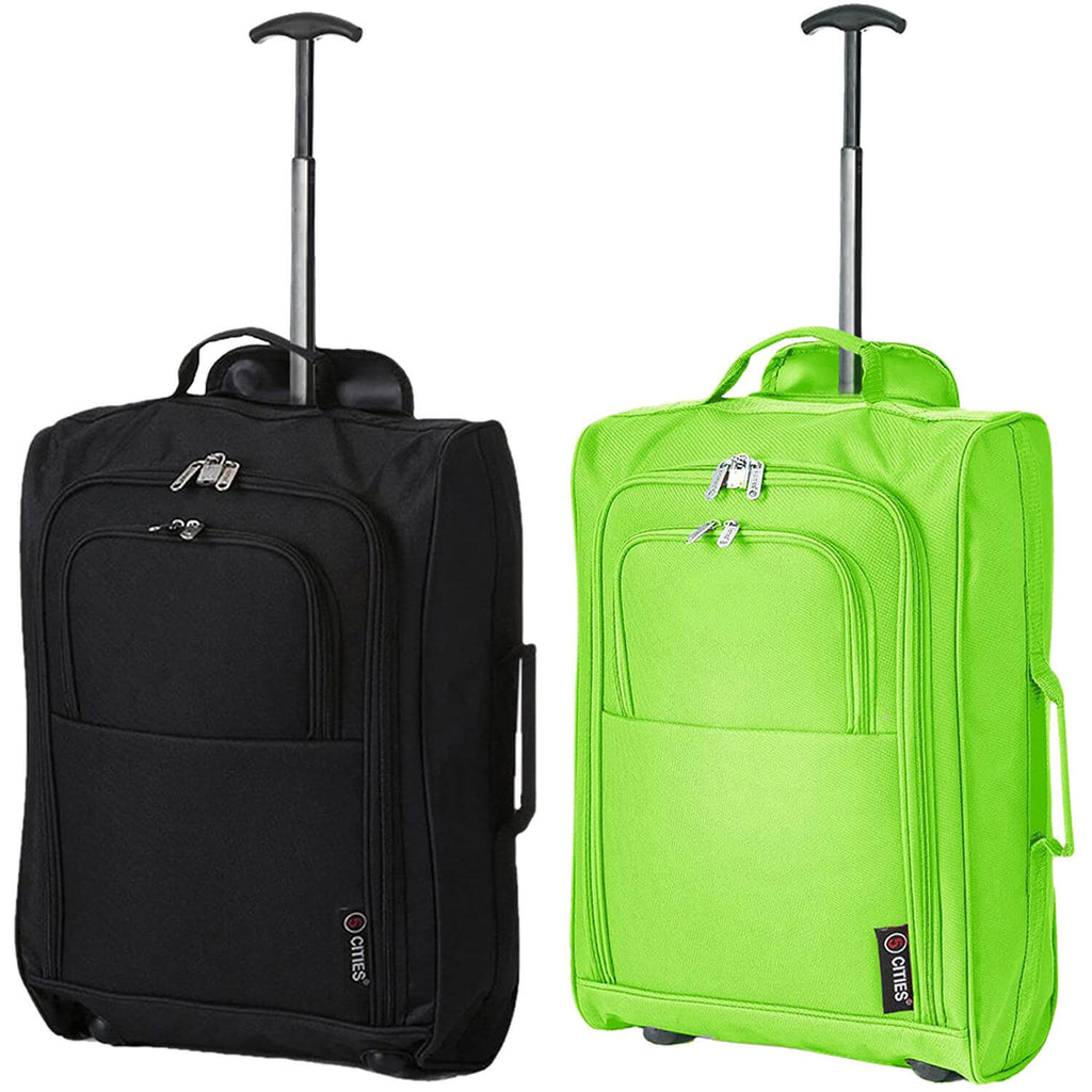 5 Cities (55x35x20cm) Lightweight Cabin Hand Luggage (x2), Fits easyJe ...