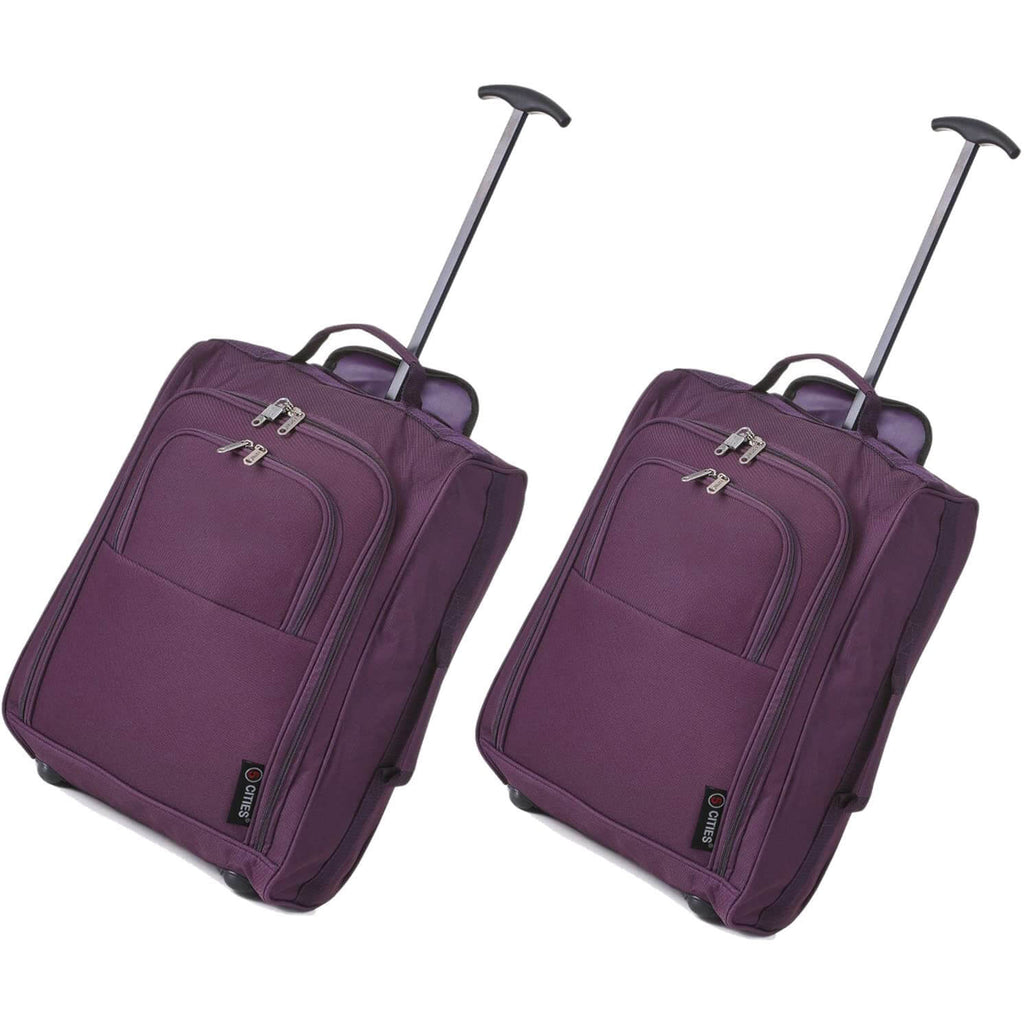 5 Cities (55x35x20cm) Lightweight Cabin Hand Luggage (x2), Fits easyJe ...