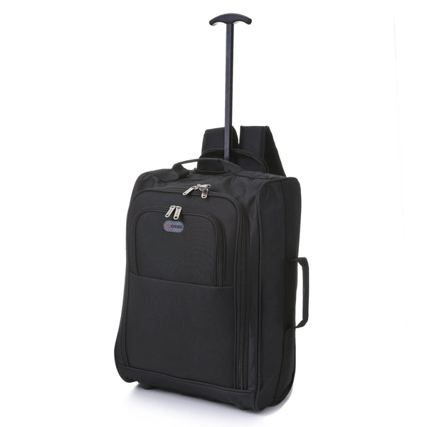5 Cities (55x35x20cm) Lightweight Cabin Trolley + Backpack, Wheeled Ba ...