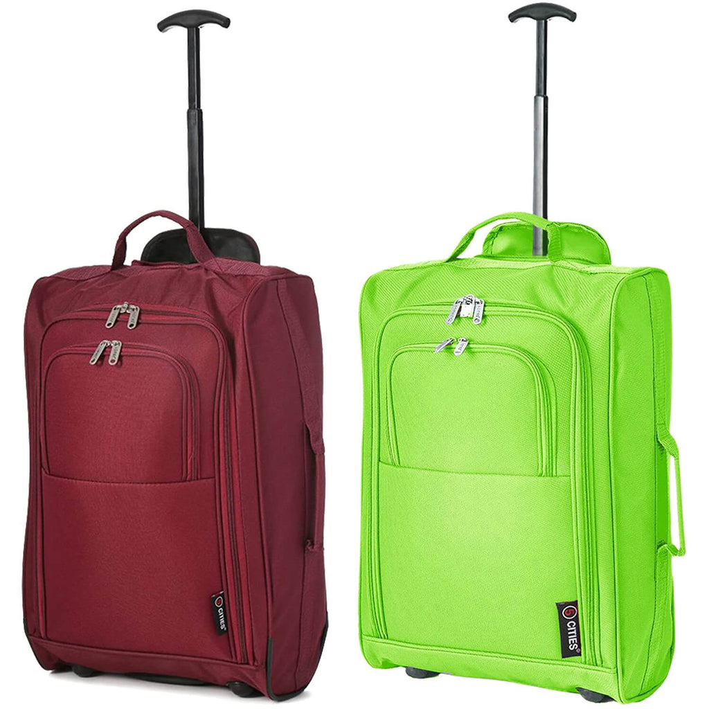 5 Cities (55x35x20cm) Lightweight Cabin Hand Luggage (x2), Fits easyJe ...