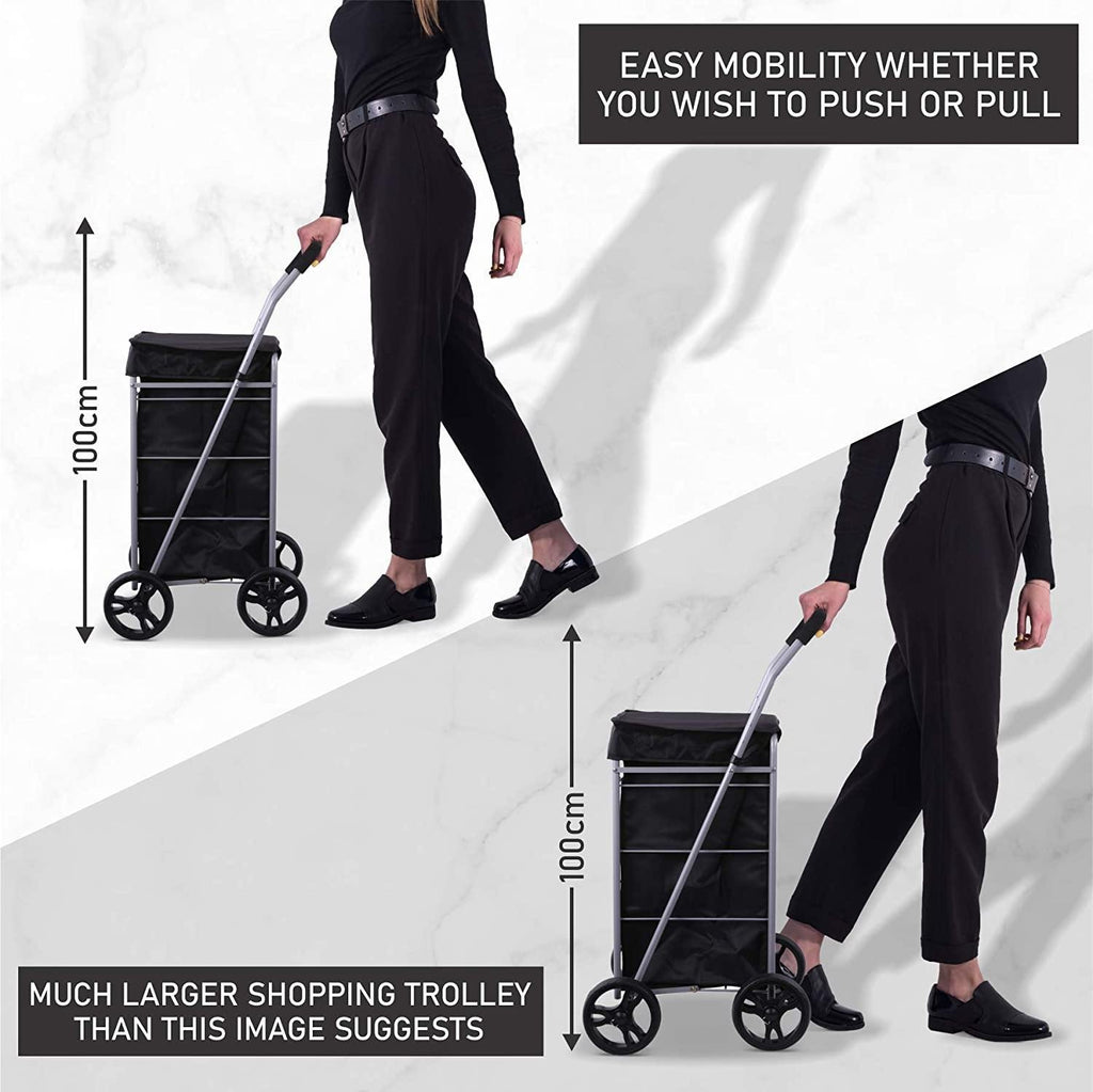 Hoppa Lightweight 4-Wheel Premium 2025 Model Folding Shopping Trolley ...
